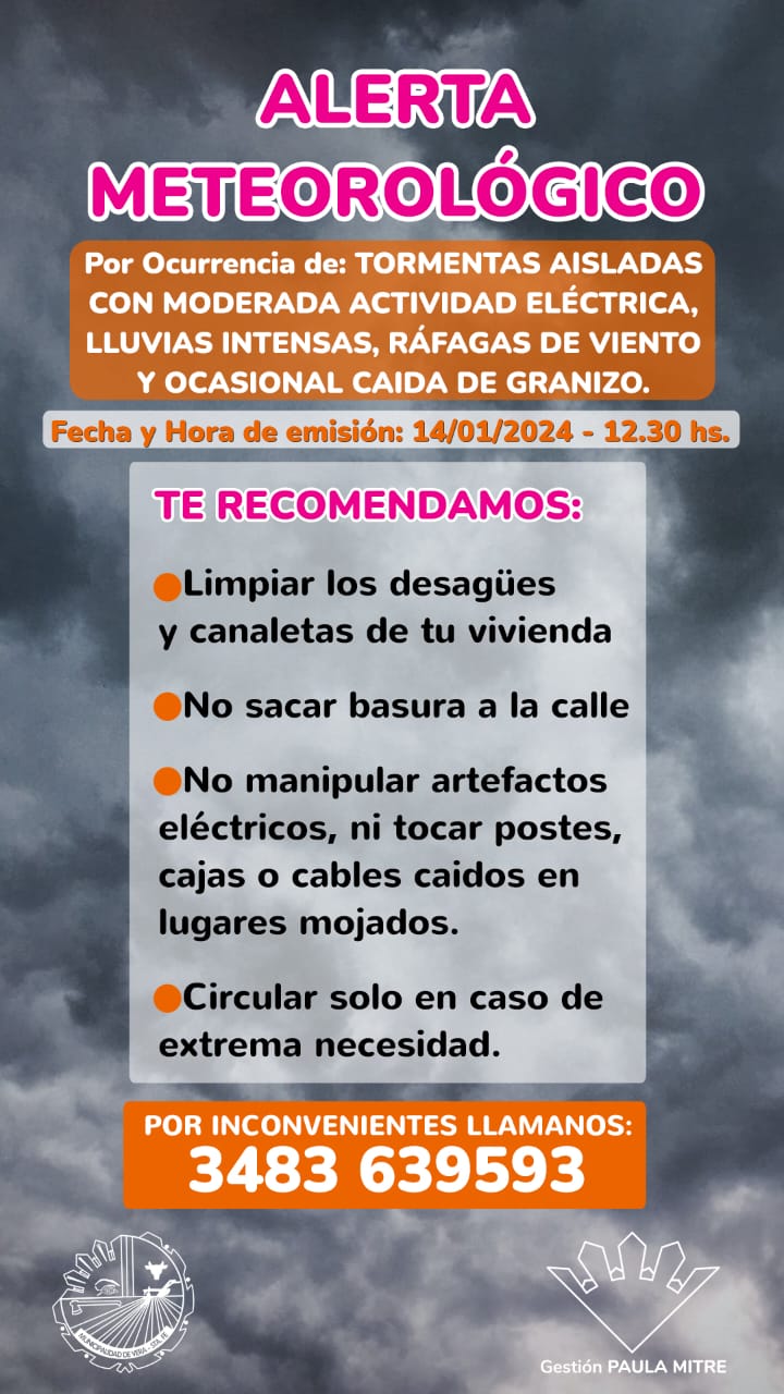 Recomendaciones ante el alerta meteorológico vigente | INFO VERA